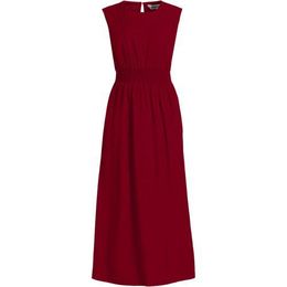 LANDS' END &Auml;rmelloses Midikleid, Damen,  Rot, Baumwolle/Viskose/Baumwoll-Mischung, by Lands' End