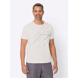 Kurzarmshirt CLASSIC "Freizeitshirt", Jungen, Gr. 48/50, wei&szlig;, 100% Baumwolle, gemustert, mehrfarbig, Rundhals, Shirts