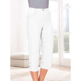 Caprihose Classic Basics, Damen, Gr. 38, Normalgr&ouml;&szlig;en, wei&szlig;, 100% Polyester, unifarben, 3/4-L&auml;nge, Hosen Caprihose