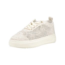Sneaker Mustang Shoes "Mustang Shoes Sneaker Lederimitat/Textil", Damen, Gr. 37, beige, Lederimitat, Textil, Schuhe Sneaker