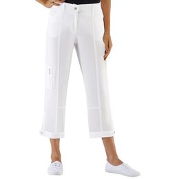 Stretch-Hose Casual Looks, Damen, Gr. 20, Kurzgr&ouml;&szlig;en, wei&szlig;, 98% Baumwolle, 2% Elasthan, unifarben, 7/8-L&auml;nge, Hosen