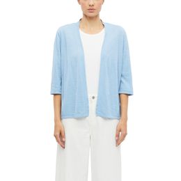 Cardigan s.Oliver, Damen, Gr. 38, coastal blau, Strick, Obermaterial: 100% Baumwolle, unifarben, normal h&uuml;ftbedeckend, Rundhals, gewellter Abschluss, Strickjacken, 3/4-Arm Sommer-Strickjacke ohne Verschluss