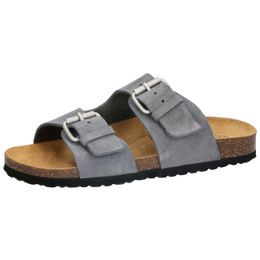 Pantolette Lico "Pantolette Bioline Juana", Damen, Gr. 37, grau, Leder, Schuhe Pantolette