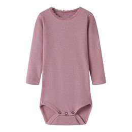 name it M&auml;dchen Langarmbody "NBFKAB LS BODY NOOS", Gr. 92lilas, Jersey, Obermaterial: 57% Baumwolle, 38% Modal, 5% Elasthan, unifarben, Bodys