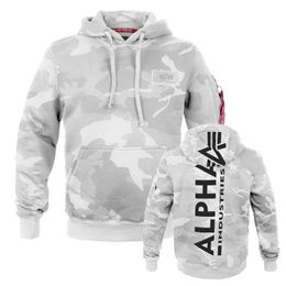 Alpha Industries Back Print Hoody (Sale) white camo, Gr&ouml;&szlig;e L