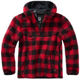 Brandit Teddyfleece Worker Pullover (Sale) red/black, Gr&ouml;&szlig;e S