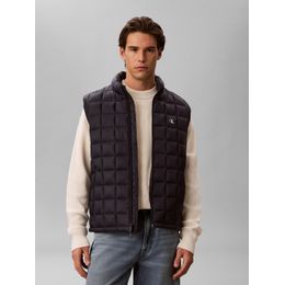 Steppweste Calvin Klein Jeans, Herren, Gr. M, schwarz, Web, Obermaterial: 100% Polypropylen, unifarben, regular fit normal, hoch geschlossener Ausschnitt, Westen Steppweste, Stehkragen, 2-Wege-Rei&szlig;verschluss, modische Steppung