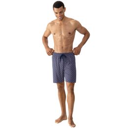 Pyjamashorts Mey "Tie Minimal", Herren, Gr. M, N-Gr, blau (neptune), Interlock, Obermaterial: 100% Baumwolle, bequem kniefrei, Hosen, Komfortbund mit Kordelzug