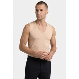 V-Shirt OLYMP "Casual", Herren, Gr. L, braun (caramel), Obermaterial: 94% Baumwolle, 6% Elasthan, V-Ausschnitt, Shirts
