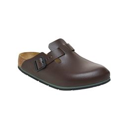 Clog Birkenstock "Boston Pro", Damen, Gr. 37, braun (dunkelbraun), Obermaterial: 50% Rindsleder Leather cow. 50% Lammleder LEL., Schuhe Clog