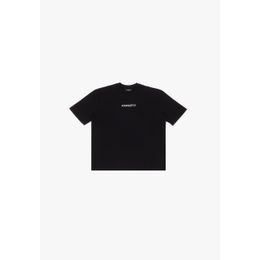 T-Shirt DROPSIZE "Dropsize HEAVY OVERSIZED PEAVE DOVE T-SHIRT", Jungen, Gr. L, schwarz, 100% Baumwolle, bedruckt, oversize, Rundhals, Shirts T-Shirt