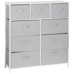 PBJ Kommode, Grau, Wei&szlig;, Metall, Textil, Holzwerkstoff, 9 Schublade(n) Schubladen, 96x104x30 cm, Wohnzimmer, Kommoden & Sideboards, Kommoden