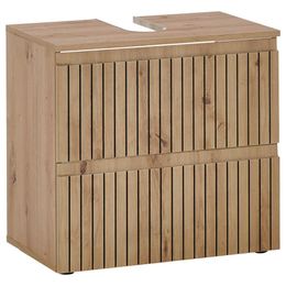 Mid.you Waschbeckenunterschrank, Eiche Artisan, Kunststoff, 2 Schublade(n) Schubladen, 60x57x36 cm, stehend, Badezimmer, Badezimmerschr&auml;nke, Waschbeckenunterschr&auml;nke