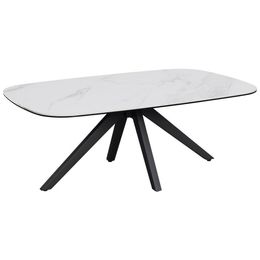Novel Couchtisch, Anthrazit, Wei&szlig;, Metall, Glas, Keramik, rechteckig, eckig, Sternfu&szlig;, 70x42x110 cm, Wohnzimmer, Wohnzimmertische, Couchtische, Couchtische Glas