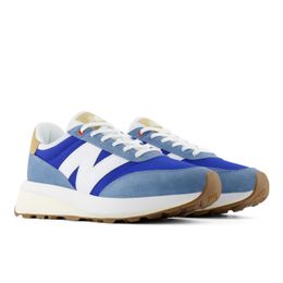 Sneaker New Balance "370", Herren, Gr. 38,5, heron blau, blau gemstone, Leder, Mesh, Schuhe Sneaker
