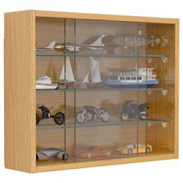 Wandregal Vcm "H&auml;ngevitrine Wandvitrine Sammel Deko Drivalo S", braun (honig, eiche), B:50cm T:12cm, Regale, Wandregal