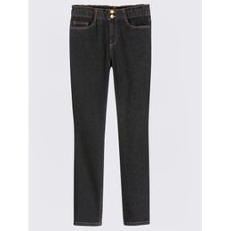 sheego Gro&szlig;e Gr&ouml;&szlig;en Jeans im Paperbag-Schnitt, black denim, Gr&ouml;&szlig;e 27 - Damen