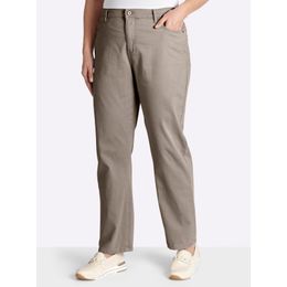sheego Gro&szlig;e Gr&ouml;&szlig;en 5-Pocket-Hose mit seitlichem Dehnbund, sesam, Gr&ouml;&szlig;e 56 - Damen