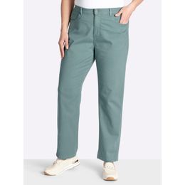 sheego Gro&szlig;e Gr&ouml;&szlig;en 5-Pocket-Hose mit seitlichem Dehnbund, jade, Gr&ouml;&szlig;e 50 - Damen