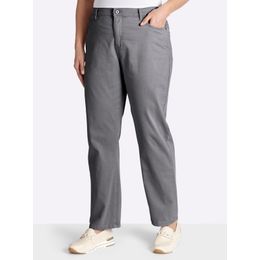 sheego Gro&szlig;e Gr&ouml;&szlig;en 5-Pocket-Hose mit seitlichem Dehnbund, grau, Gr&ouml;&szlig;e 44 - Damen