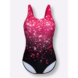 feel good sheego Gro&szlig;e Gr&ouml;&szlig;en Badeanzug mit Farbverlauf, schwarz-pink-bedruckt, Gr&ouml;&szlig;e 46E - Damen