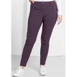 sheego Gro&szlig;e Gr&ouml;&szlig;en Bengalinhose in schmaler Form, aubergine, Gr&ouml;&szlig;e 48 - Damen