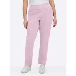 sheego Gro&szlig;e Gr&ouml;&szlig;en Schlupfhose mit hohem Dehnbund, ros&eacute;, Gr&ouml;&szlig;e 46 - Damen