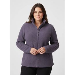 sheego Gro&szlig;e Gr&ouml;&szlig;en Fleecejacke mit Rei&szlig;verschluss-Taschen, feige, Gr&ouml;&szlig;e 48 - Damen
