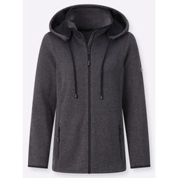 sheego Gro&szlig;e Gr&ouml;&szlig;en Fleecejacke mit Antipilling-Ausr&uuml;stung, anthrazit-meliert, Gr&ouml;&szlig;e 54 - Damen