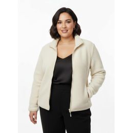 sheego Gro&szlig;e Gr&ouml;&szlig;en Fleecejacke mit Rei&szlig;verschluss-Taschen, champagner, Gr&ouml;&szlig;e 54 - Damen