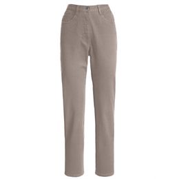 sheego Gro&szlig;e Gr&ouml;&szlig;en 5-Pocket-Jeans mit seitlichem Dehnbund, taupe, Gr&ouml;&szlig;e 24 - Damen
