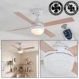 hofstein Lenok Deckenventilator mit Beleuchtung LED Wei&szlig;, 1-flammig, Fernbedienung