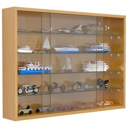 Wandregal Vcm "H&auml;ngevitrine Wandvitrine Sammel Deko Drivalo L", braun (honig, eiche), B:75cm T:12cm, Regale, Wandregal