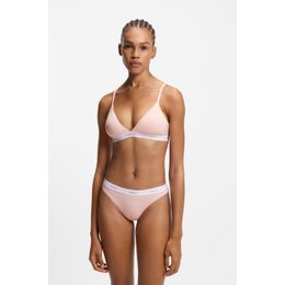 Triangel-BH HUGO UNDERWEAR "aus Stretch-Baumwolle mit Logo-Unterbrustband", Damen, Gr. L, N-Gr, rosa (light, pastel pink 688), Obermaterial: 93% Baumwolle, 7% Elasthan, BHs Triangel-BH, mit herausnehmbaren Polstern, geformte K&ouml;rbchen