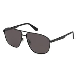 Calvin Klein CKJ24202S | Unisex-Sonnenbrille | Fassung: Vollrand, Quadratisch, Metall, Schwarz | Glasfarbe: Grau