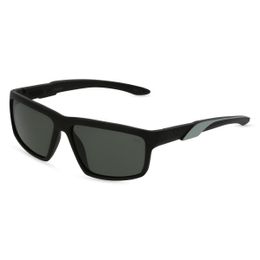 Puma PU0324S | Unisex-Sonnenbrille | Fassung: Vollrand, Quadratisch, Kunststoff, Schwarz Wei&szlig; | Glasfarbe: Gr&uuml;n