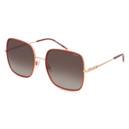 HUGO BOSS Hugo HG 1293/S | Damen-Sonnenbrille | Fassung: Vollrand, Quadratisch, Metall, Gold Orange | Glasfarbe: Braun