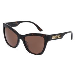 Versace VE4417U | Damen-Sonnenbrille | Fassung: Vollrand, Butterfly, Acetat, Havanna Gl&auml;nzend | Glasfarbe: Braun