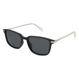 Polaroid PLD 4169/G/S/X | Herren-Sonnenbrille | Fassung: Vollrand, Quadratisch, Kunststoff, Schwarz | Glasfarbe: Grau