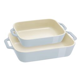 Staub Ceramique Ofenformenset 2-tlg, rechteckig, Hellblau, Keramik