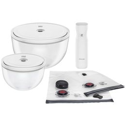 Zwilling Fresh & Save BOWLS Vakuum Starter Set, Glas / M/L, 9-tlg, Transparent-Wei&szlig;
