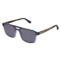 Woodfellas 11748 AURORA | Herren-Sonnenbrille | Fassung: Vollrand, Pilot, Acetat, Blau | Glasfarbe: Grau