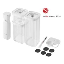 Zwilling Fresh & Save CUBE Cube Vakuum Starter Set, S / 6-tlg, Transparent-Wei&szlig;