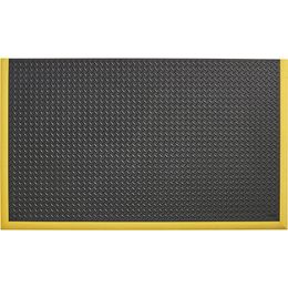 NOTRAX Anti-Erm&uuml;dungsmatte Diamond Flex , LxB 1630 x 970 mm, 3seitig Randleisten, schwarz / gelb