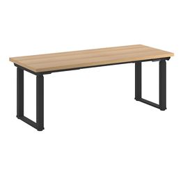 ANKE Werkbank, elektrisch h&ouml;henverstellbar, H&ouml;henverstellbar 695 - 1350 mm, Buche-Multiplexplatte/schwarz, Breite 2000 mm