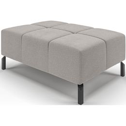 Hockerbank Home Affaire "Ancona New", grau (hellgrau), B:107cm H:43cm T:71cm, 100% Polyester, Hocker, passend zum Ecksofa, auch in Easy care-Bezug + Cord