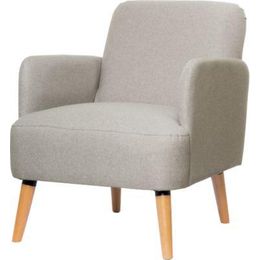 meet by Paperflow Sessel Brooks, Massivholz, Retro-Design, gepolstert, Stoffbezug, grau
