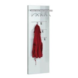 Kerkmann Kerkamm Wandgarderobe Lugano Glas &ndash; Holzkorpus mit Glasapplikationen, Edelstahlteile, Kleiderb&uuml;gelstange, 4 Haken & 4 B&uuml;gel inkl., Wandmontage, 500&times;280&times;1500 mm