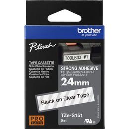 Brother Schriftbandkassette TZe-S151, farblos/schwarz