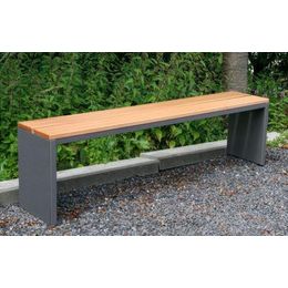 SZ Metall Parkbank, Edelstahl/Garapaholz, witterungsbest&auml;ndig, B 2000 x T 300 x H 400 mm, moonstone-grau